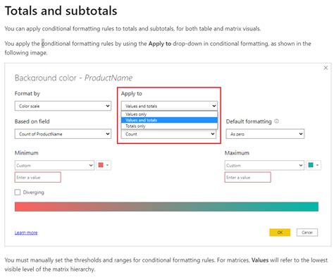 Solved Conditional Formatting Rules For Totals And Subtot Microsoft Fabric Community
