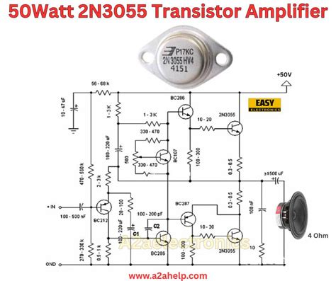 Build A 50w Amplifier Using 2n3055 Transistors Easy Electronics