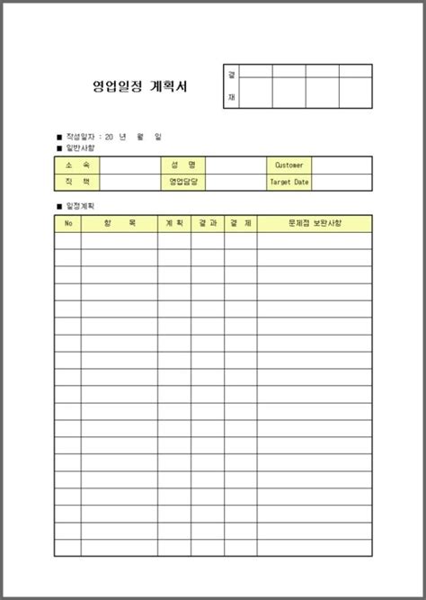 영업계획서 양식 및 작성요령 네이버 블로그