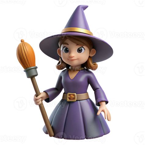 Picturesque Energetic Mid Century Concept Art Style Isolated Cutout Of A Witch With A Pointed