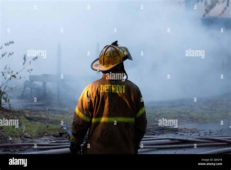 Firefighters Of Detroit Fire Department Michigan Usa Picture Was