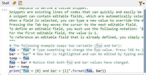 Snippet Usage Example