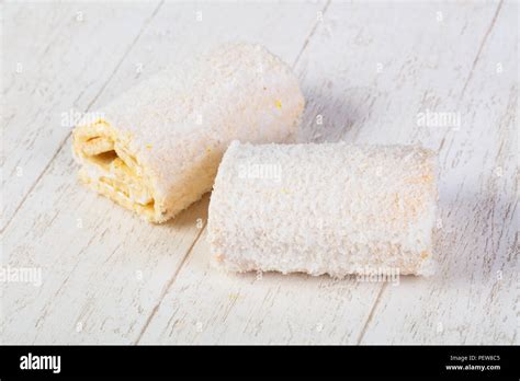 Sweet Tasty Cake With Cream Stock Photo Alamy