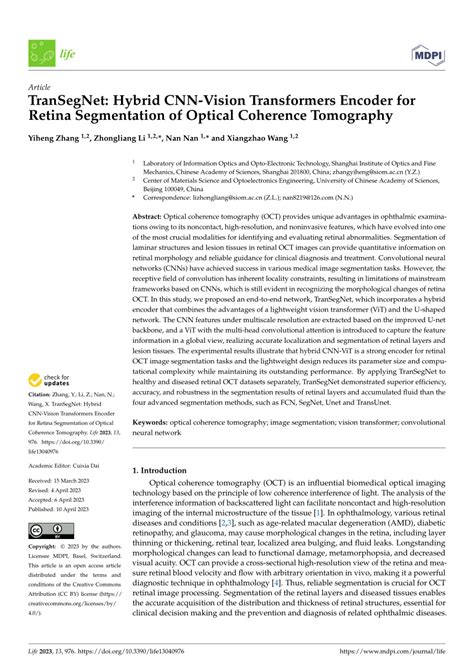 Pdf Transegnet Hybrid Cnn Vision Transformers Encoder For Retina Segmentation Of Optical