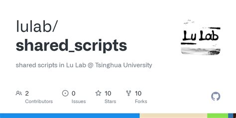 Github Lulabsharedscripts Shared Scripts In Lu Lab Tsinghua
