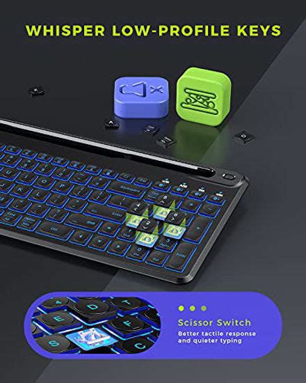 Getuscart Seenda Multi Device Bluetooth Backlit Keyboard For Tablet Phone Computer Wireless