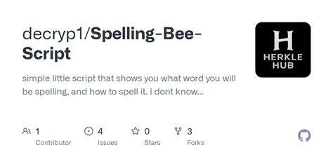 GitHub Decryp Spelling Bee Script Simple Babe Script That Shows You What Word You Will Be