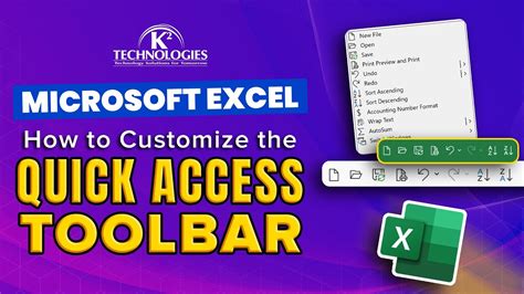Tuesdays Tech Tip Microsoft Excel How To Customize The Quick Access Toolbar Youtube