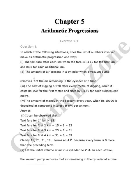 Class 10 Chapter 5 Arithmetic Progressions
