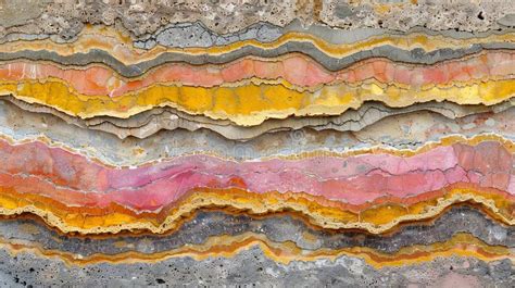 Colorful Layers Of Sedimentary Rock Formation Natural Abstract Pattern
