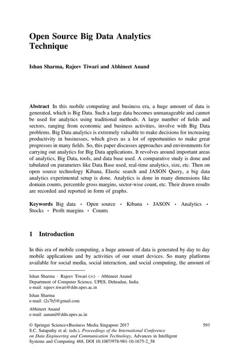Pdf Open Source Big Data Analytics Technique