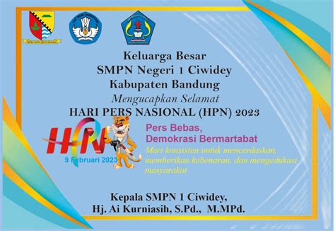 Ucapan Selamat Hpn 2023 Dari Smpn 1 Ciwidey Warta Parahyangan
