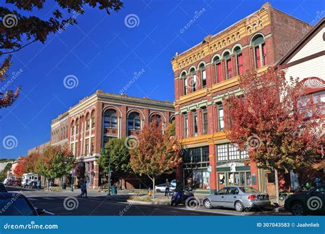 Port Townsend Water Street In Fall With Historic Brick Architecture