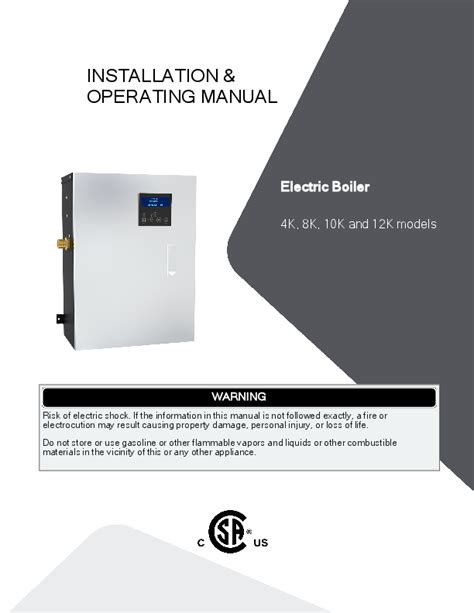 Ebx Series Electric Boilers Installation Documents And Warranty