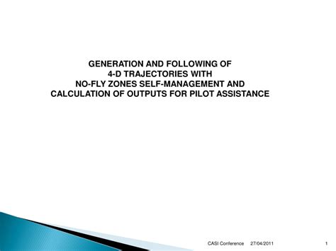 Pdf Generation And Following Of 4d Trajectories For An Aircraft Using No Fly Zones Self