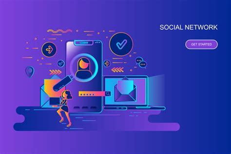 소셜 네트워크 디자인 개념 벡터 Eps Uidownload