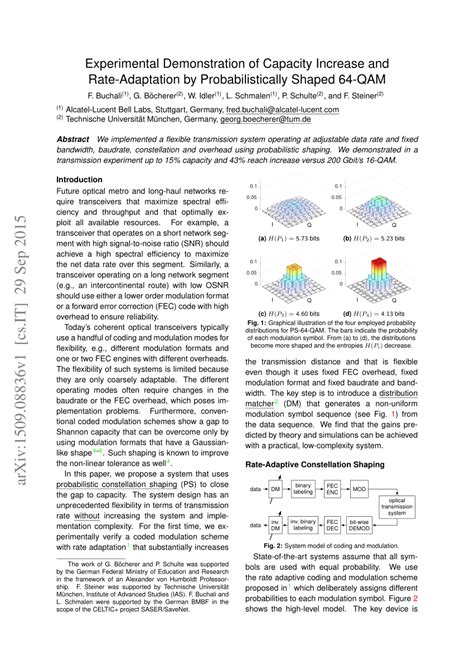 Pdf Experimental Demonstration Of Capacity Increase And Rate