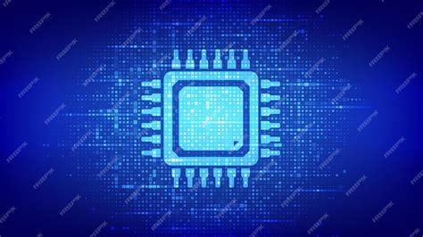 Premium Vector Processor Cpu Microprocessor Or Chip Icon Made With Binary Code Computer Chip