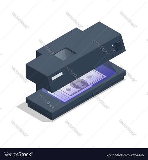 Isometric Currency Detector Isolated On White Vector Image