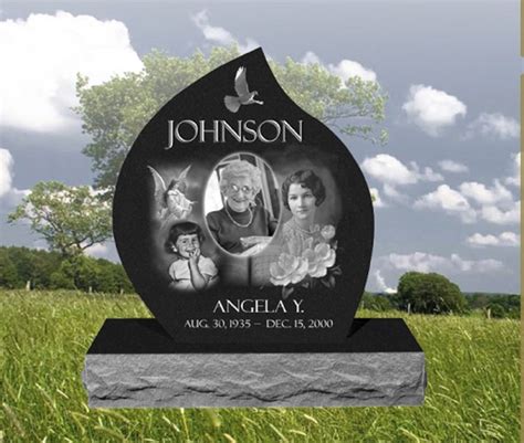Etching Montage Monument Headstones Grave Marker Angel