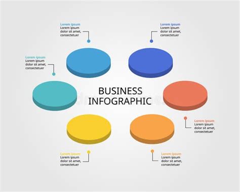 Circle Template For Infographic For Presentation For 6 Element Stock Vector Illustration Of
