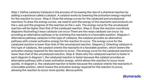 Solved Draw 2 Reaction Coordinate Diagrams Illustrating 2 Ways Catalysis Can Occur In Each