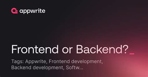 frontend or backend threads appwrite