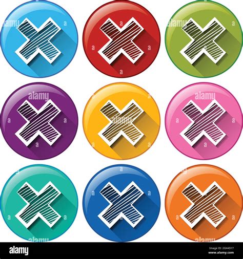 Circle Buttons With Multiplication Operations Stock Vector Image And Art Alamy