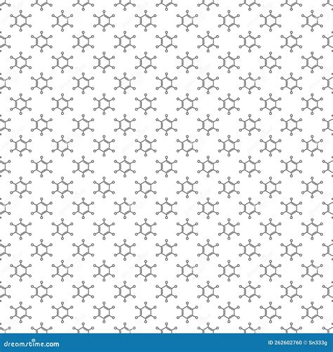 Hexagonal Chemical Formula Vector Outline Geometric Seamless Pattern Stock Vector Illustration