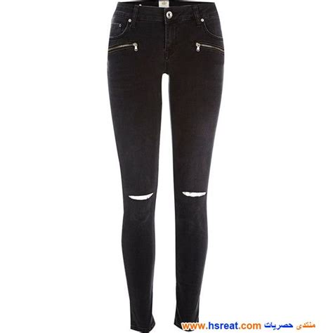 بناطيل حريمي مقطعة باللون الأسود أجدد و أحدث بناطيل حريمي مقطعة سوداء