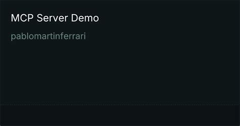 MCP Server Demo Glama