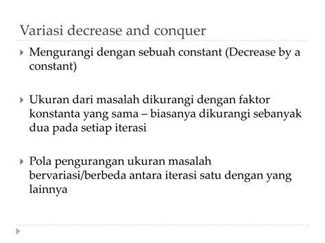 Ppt Design And Analysis Of Algorithm Decrease And Conquer Algorithm