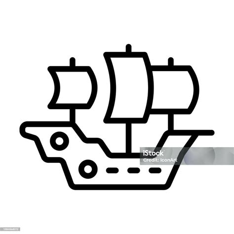 항해 컬렉션의 캐러벨 아이콘 얇은 선형 캐라벨 돛 흰색 배경에 격리 된 선박 윤곽 선 아이콘 라인 벡터 캐라벨 사인 웹 및 모바일 기호 0명에 대한 스톡 벡터 아트 및 기타