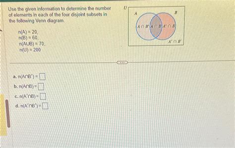 Solved Use The Given Information To Determine The Number Of