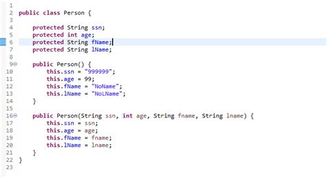 design a class named person and its two subclasses