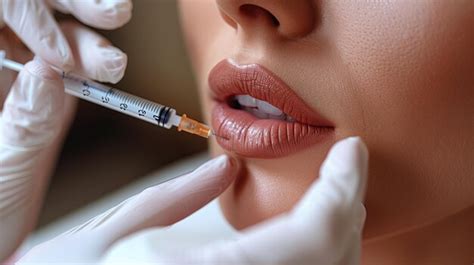 Premium Photo A Woman Is Receiving A Botox Injection On Her Lips