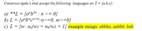 solved construct npda s that accept the following languages