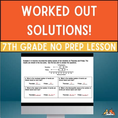 Comparing Box Plots Guided Notes Self Checking Worksheet 7th Grade Math