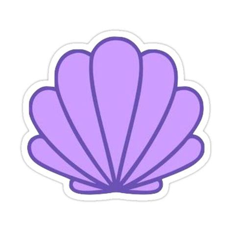 Purple Seashell Sticker For Little Mermaid Birthday By Sofiv10