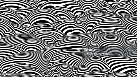 트렌디 한 3d 흑백 줄무늬가 배경을 왜곡 추상 적 소음 풍경입니다 착시 효과와 절차 리플 배경 0명에 대한 스톡 벡터 아트 및 기타 이미지 Istock
