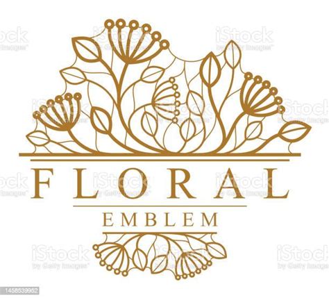 흰색 배경 나뭇잎 가지 선형 로고 럭셔리 클래식 스타일 우아한 배지 부티크 또는 호텔 로고 타입으로 분리 된 벡터 플로럴 엠블럼