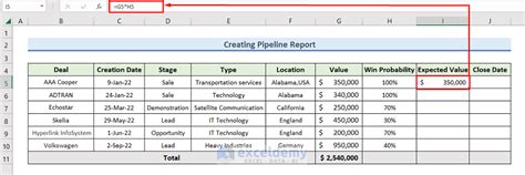 How To Create A Pipeline Report In Excel 4 Steps