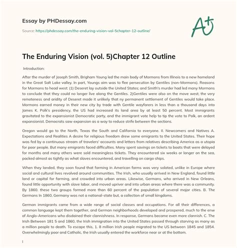 The Enduring Vision Vol 5chapter 12 Outline