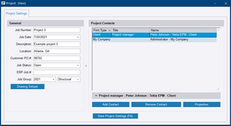 Create A Project Management Job Tekla User Assistance