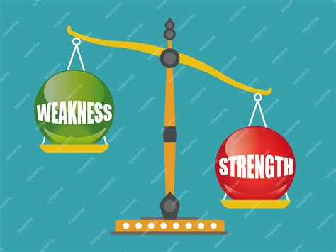 Premium Vector Strength And Weakness Balance On The Scale Vector