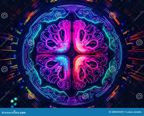 Human Brain As A Computer Microchip Ai Based Computer Microchip Generative Ai Stock