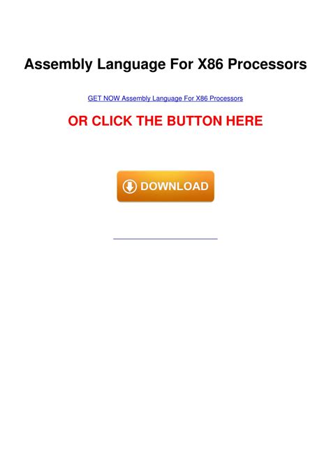 PPT PDF READ DOWNLOAD Assembly Language For X Processors PowerPoint Presentation ID