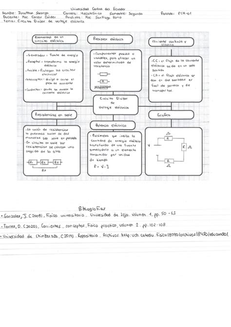 Circuito Divisor De Voltaje Eléctrico Sarango Jonathan Universidad