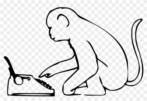 File Typing Monkey Svg Wikimedia Commons Monkey Drawing With Tail Free Transparent PNG