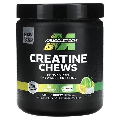 Muscletech Creatine Chews Citrus Burst 90 Chewable Tablets